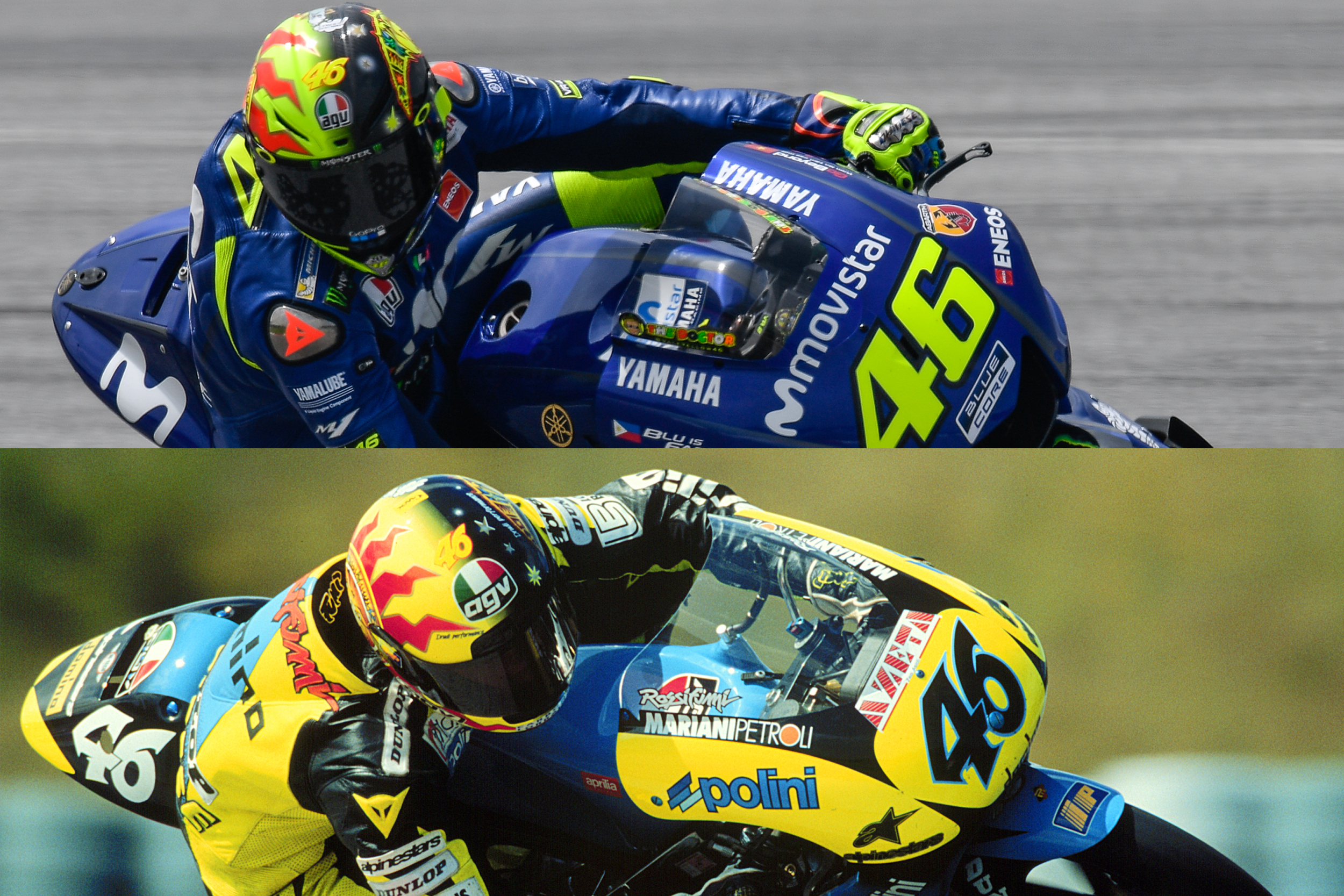 Throwback…Monday! Rossi sports 1996 replica lid at Sepang