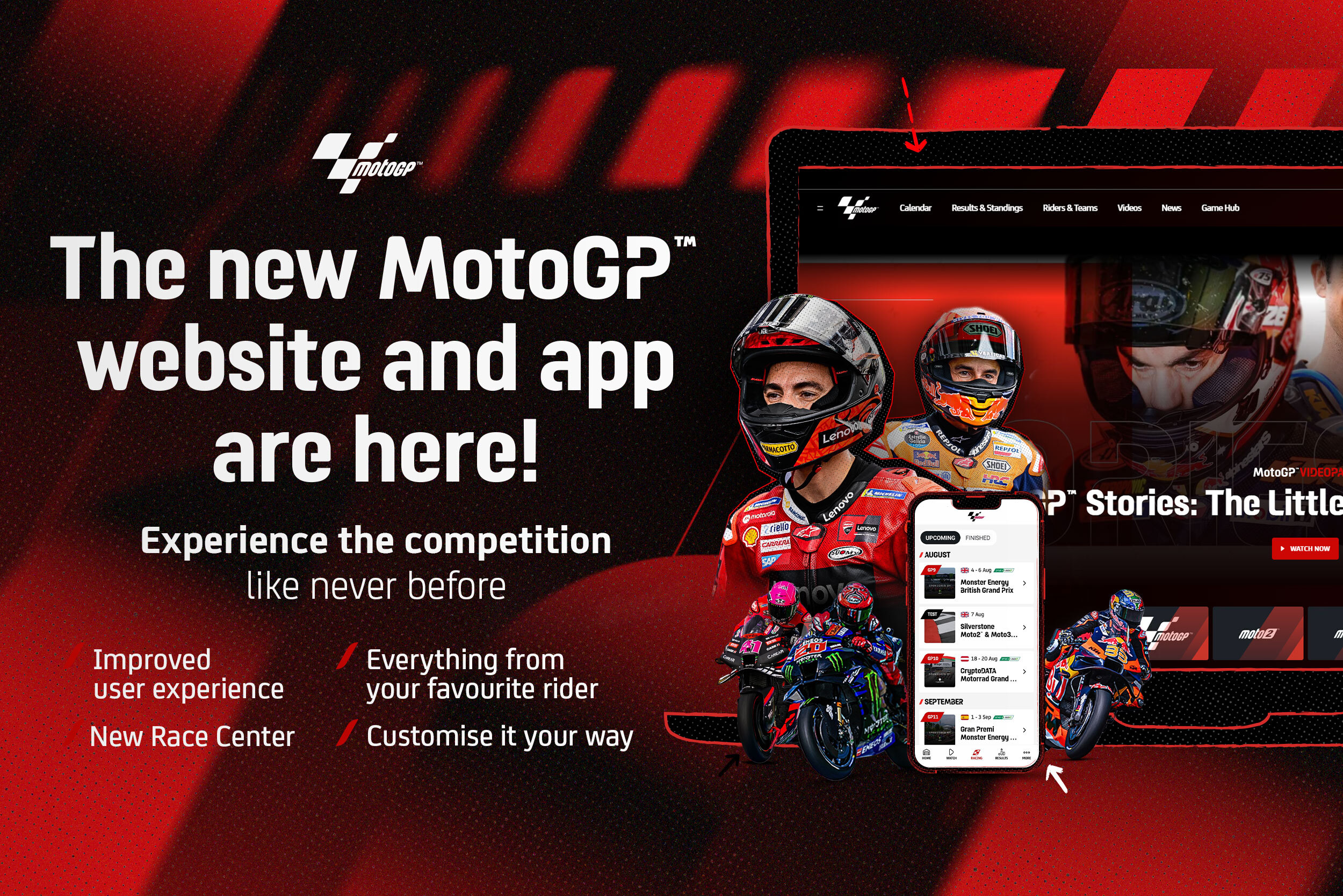 Les nouveaux site et appli MotoGP™ maintenant disponibles