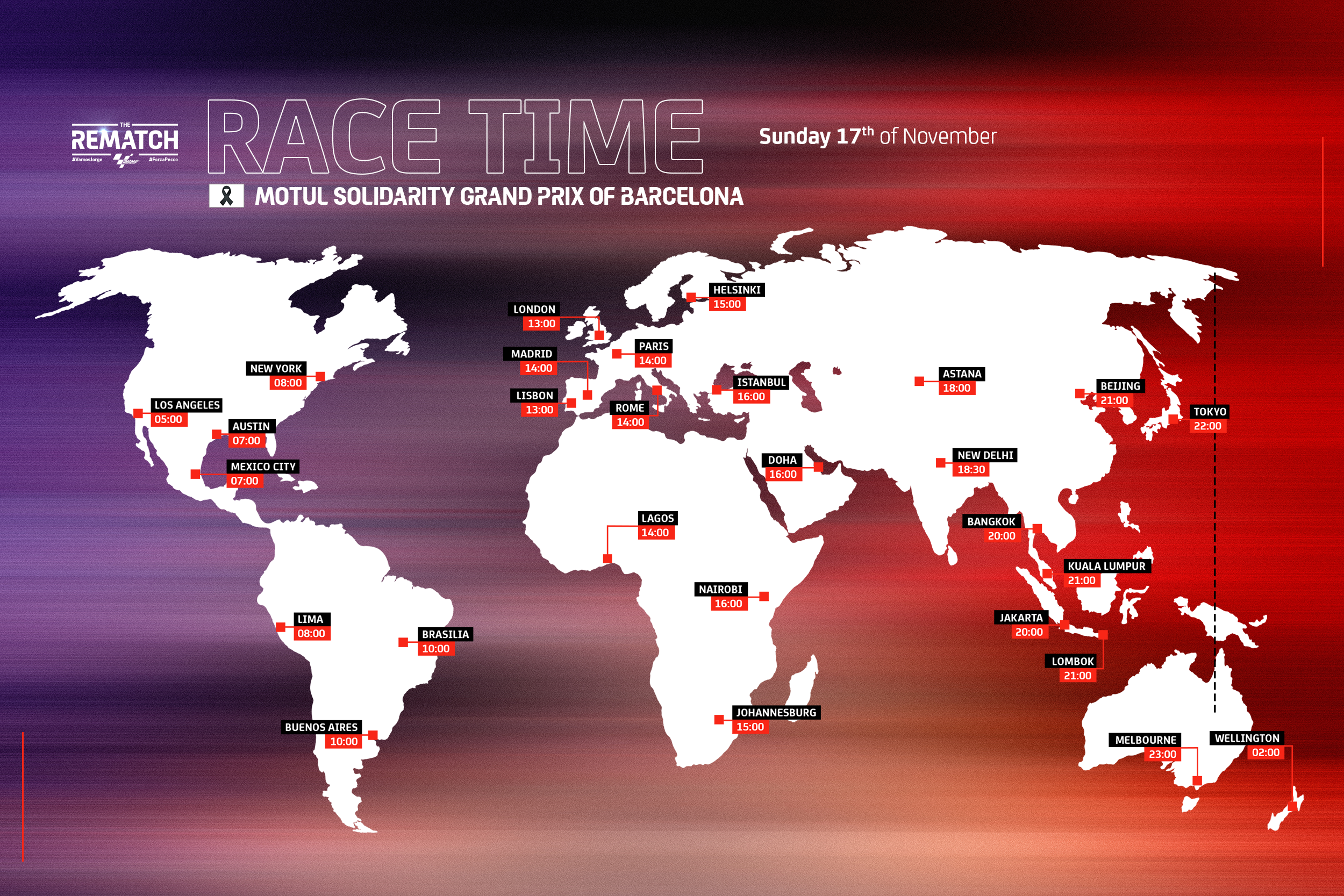 TIME SCHEDULE: Motul Solidarity Grand Prix of Barcelona