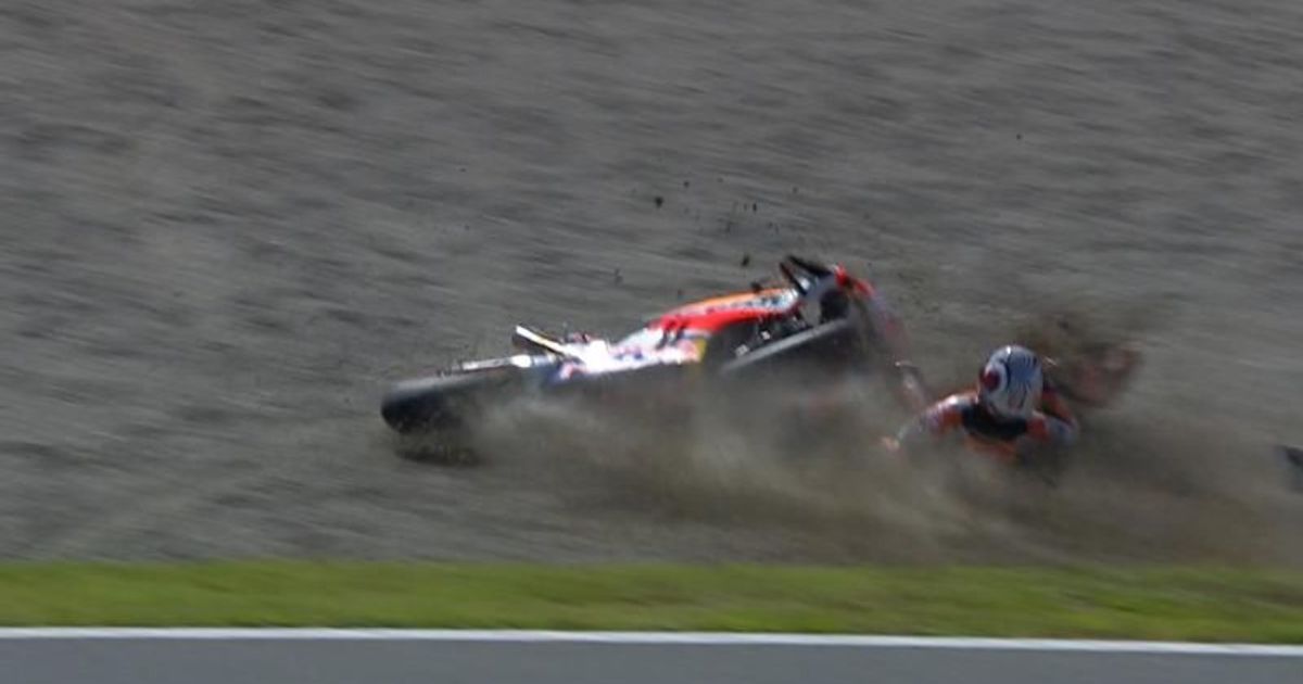 Problems for Marquez with a crash at the end of the Warm Up