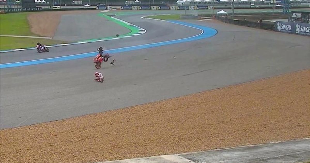 Watch Marquez' crash in its entirety with CCTV footage