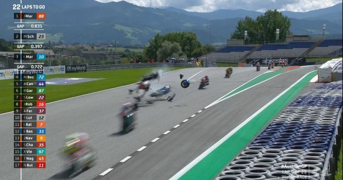 Huge Moto2™ crash brings out the red flag in Austria