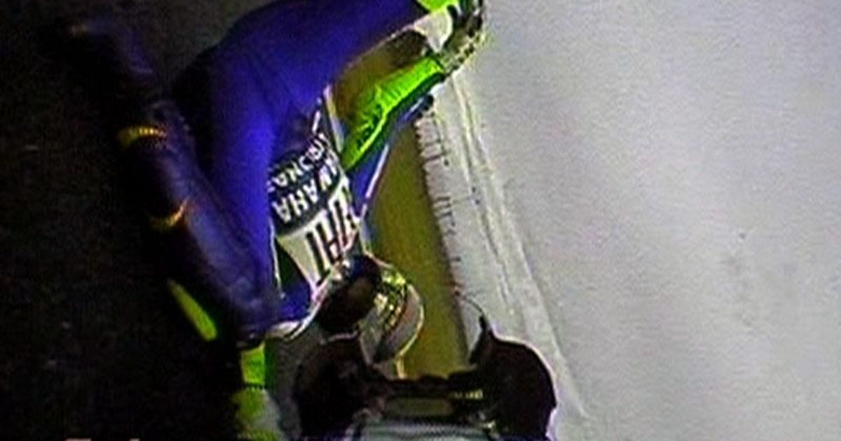 Valentino Rossi crash during race in Le Mans