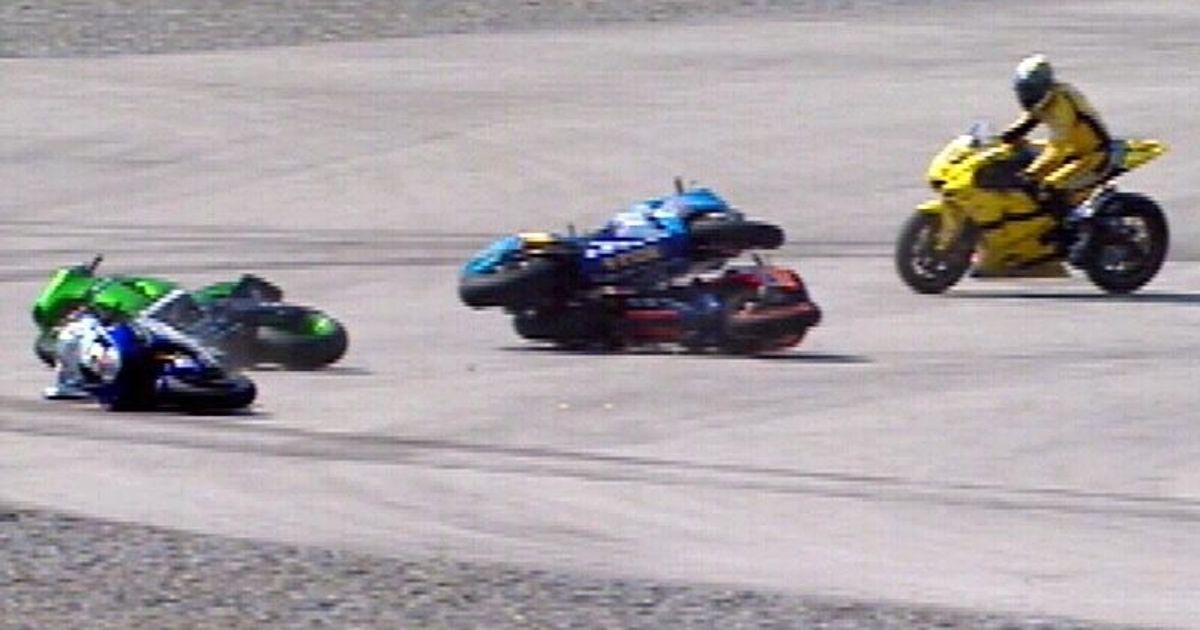 Multiple crash in the MotoGP race