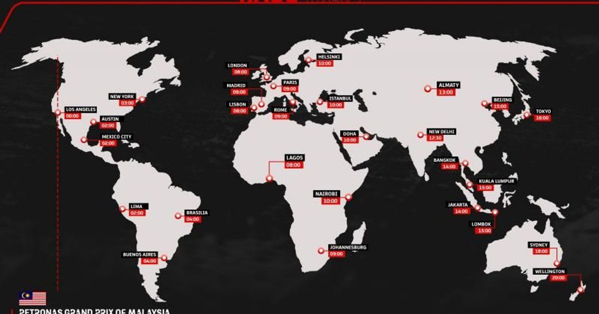 Time schedule: PETRONAS Grand Prix of Malaysia