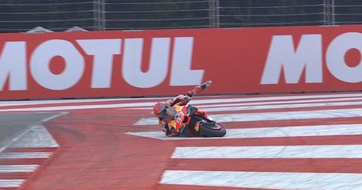 WATCH: Marc Marquez crashes out of podium fight!