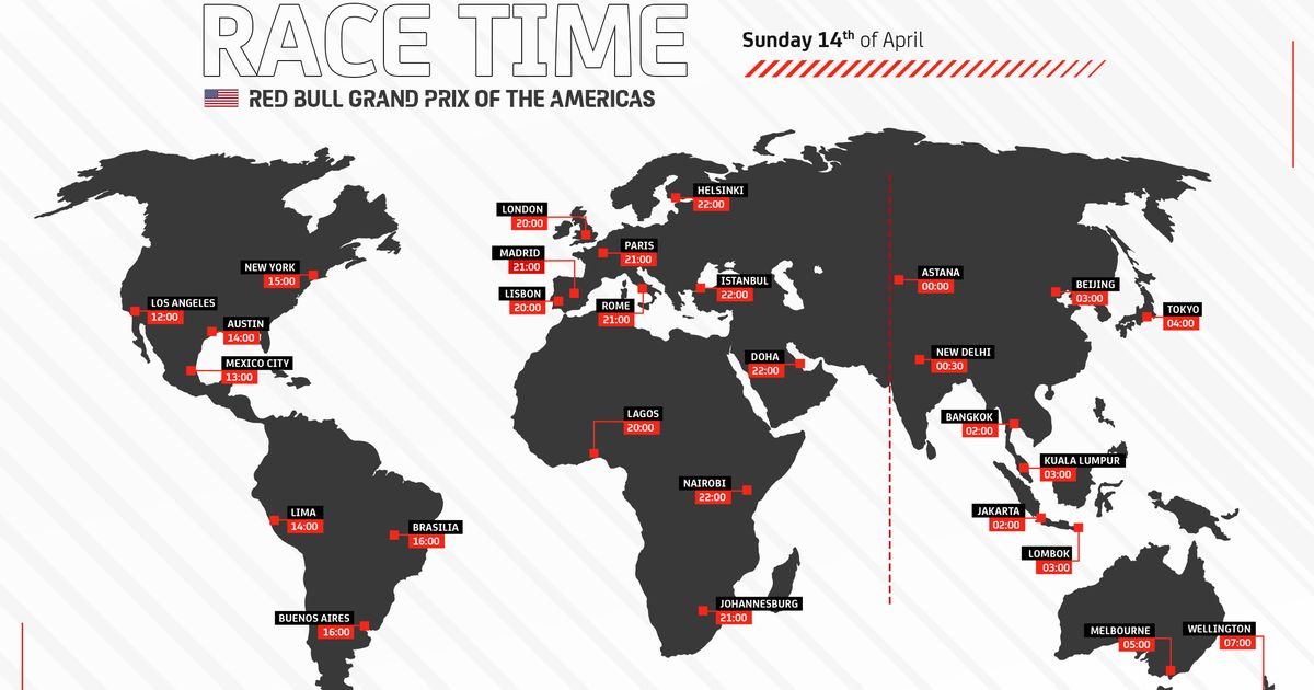 TIME SCHEDULE: Red Bull Grand Prix of The Americas