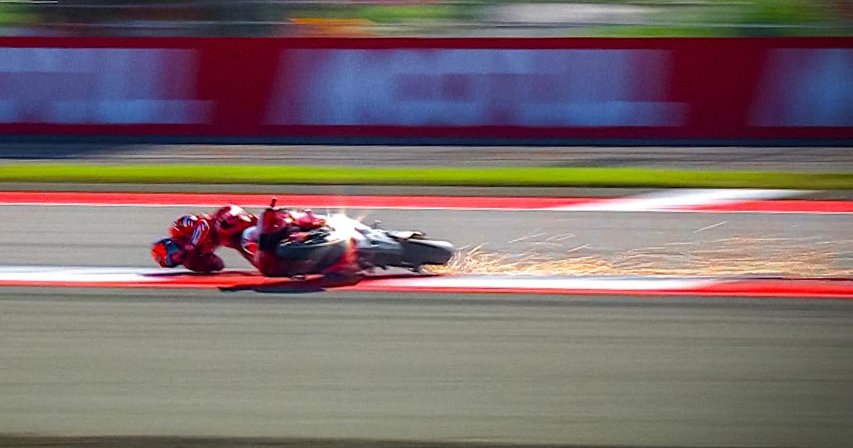 WATCH: Marc Marquez hits the deck for second time in fast crash